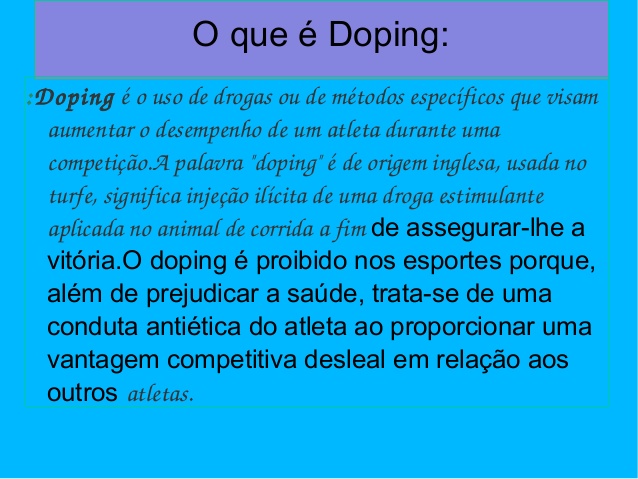 Doping | Fernando Bragança - Pediatria e Homeopatia